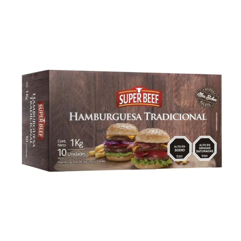 10x Hamburguesa Tradicional, Super Beef, 100 g c/u - Aperitivo.cl